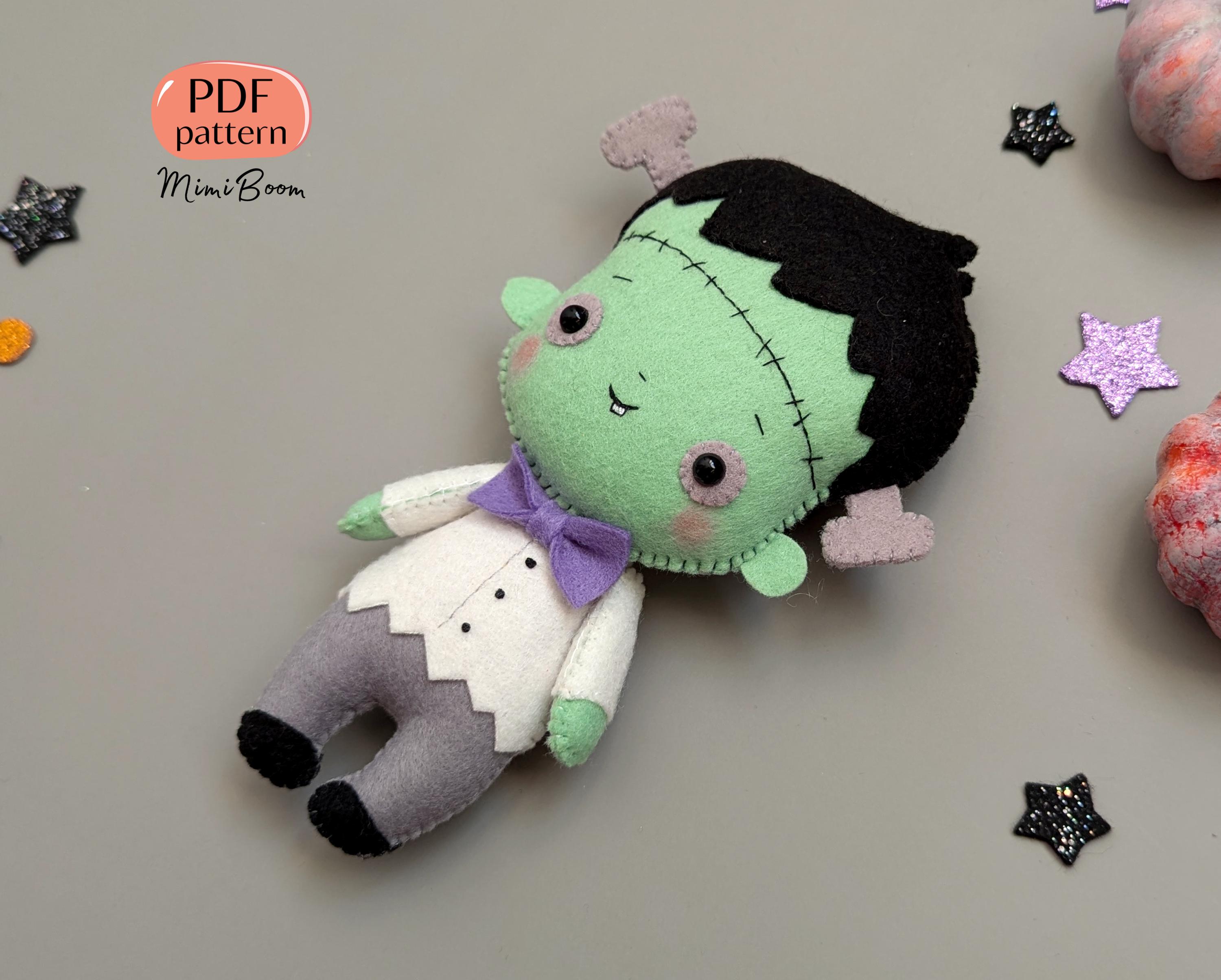 Felt Pattern SET Frankenstein and His Bride PDF Tutorial Halloween ...