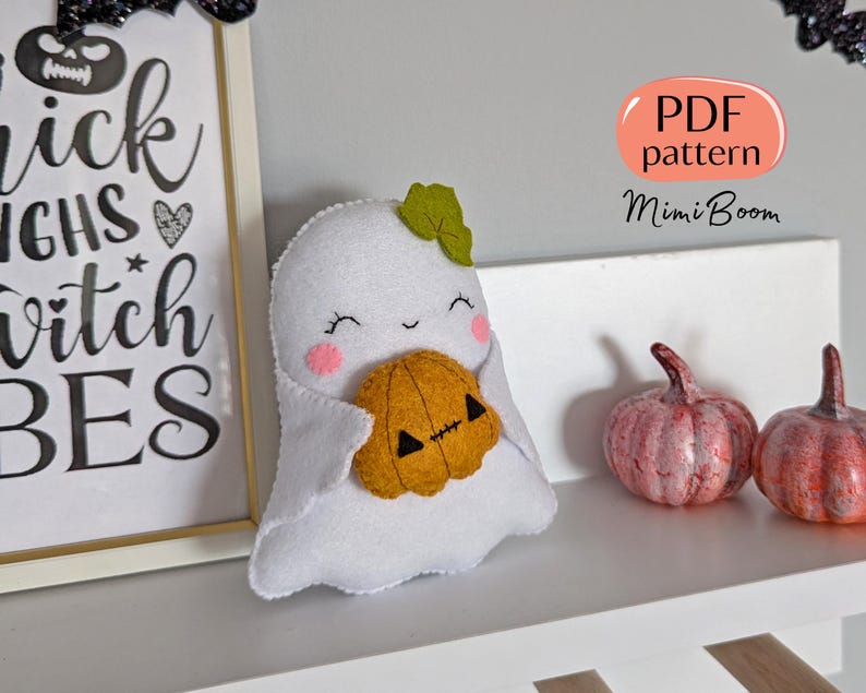 Cute Ghost Pattern Felt Halloween Pattern PDF Ghost Plush Pattern ...