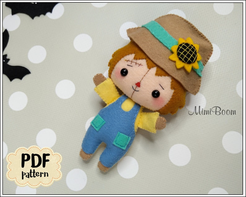 Scarecrow Pattern Felt Halloween Doll Pattern Scarecrow Doll - Etsy