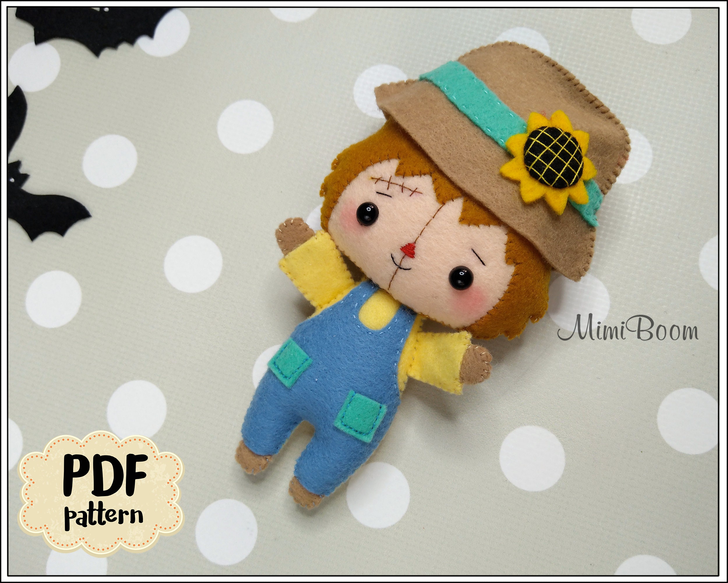 Scarecrow Pattern Felt Halloween Doll Pattern Scarecrow Doll - Etsy