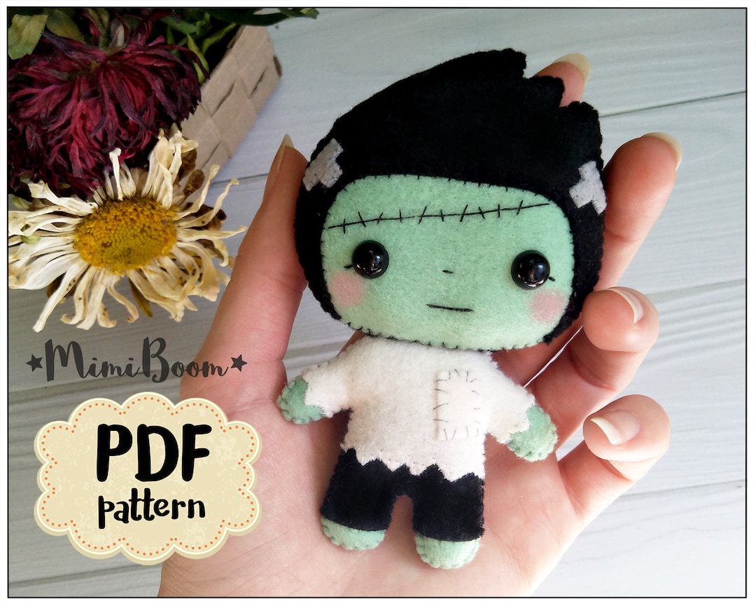 Cute Frankenstein Pattern Halloween Sewing Tutorial Frankenstein Felt ...