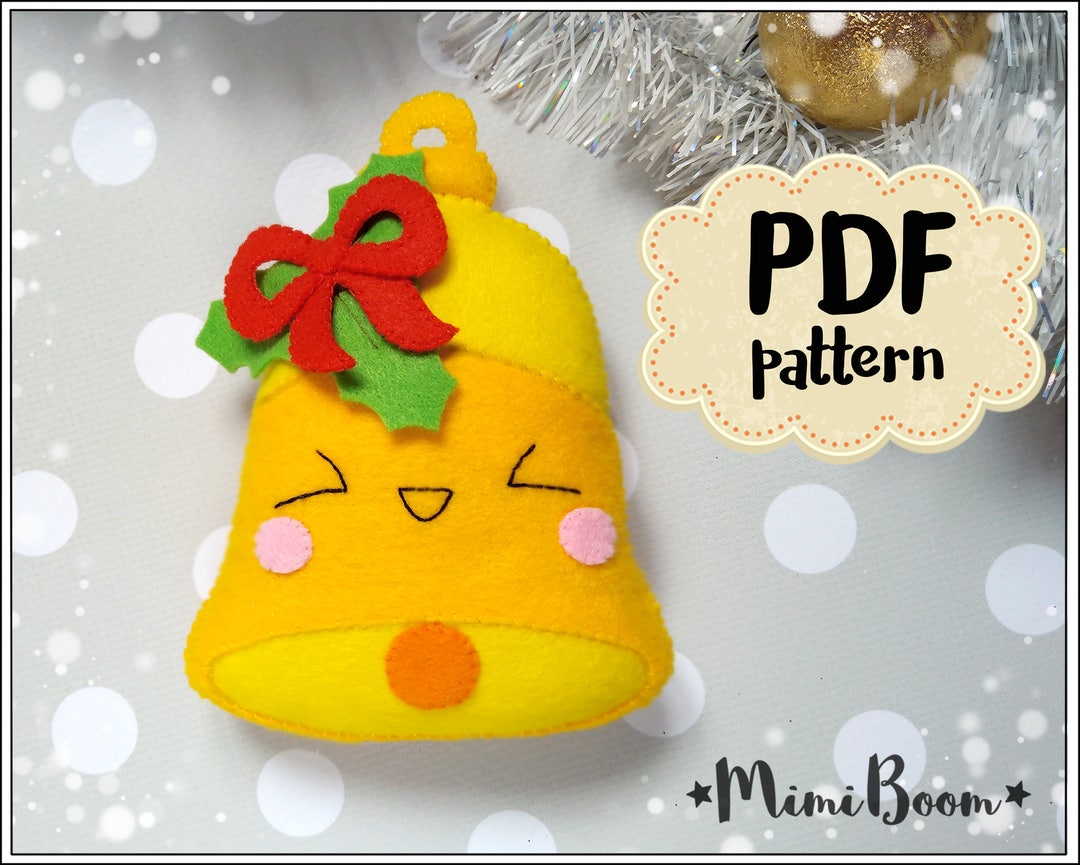 Christmas Bell Pattern Felt Ornament Christmas Bell PDF Pattern ...