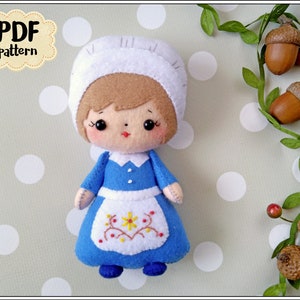 Thanksgiving Pattern Felt Pilgrim Pattern Thanksgiving Pilgrim Doll ...