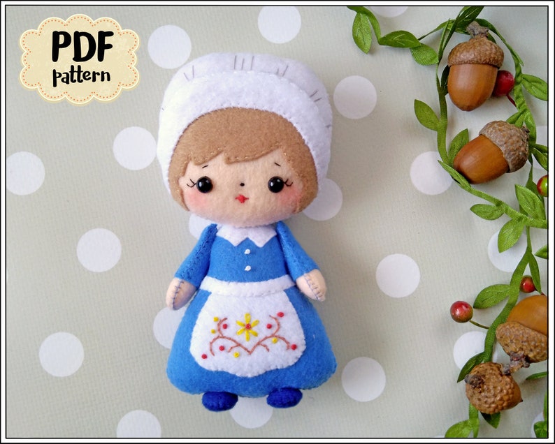 Thanksgiving Pattern Felt Pilgrim Pattern Thanksgiving Pilgrim - Etsy