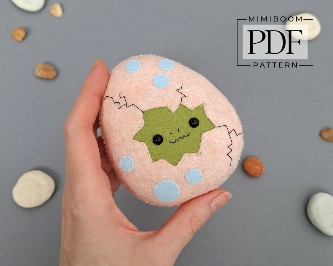 Felt Pattern Dinosaur Egg PDF Pattern Dino Egg Felt Dinosaur Pattern ...