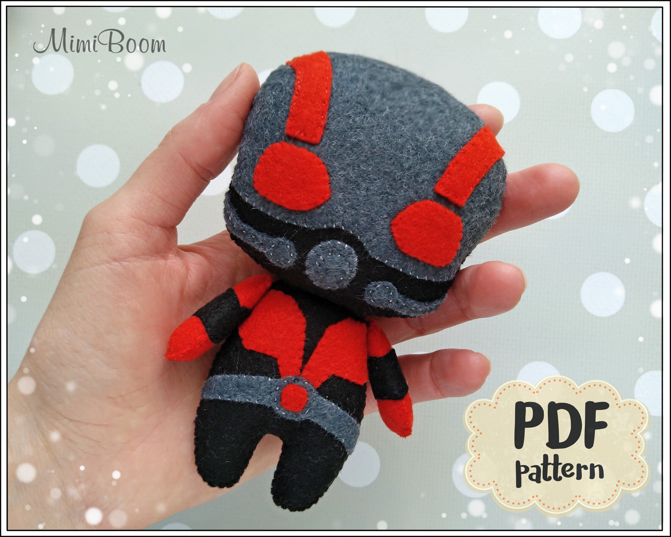 Ant pattern felt Superhero ant pattern Man ornament Comics | Etsy