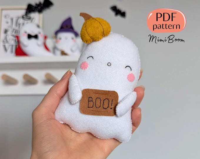 Felt Ghost PDF Pattern Halloween Ghost Felt Ornament Pattern Softie ...