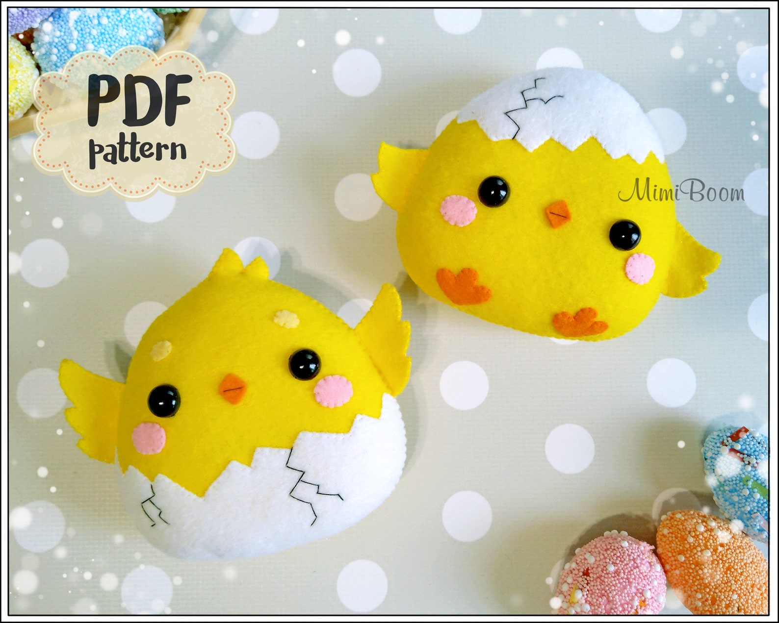 Cute Easter Chicken Pattern PDF Easter Pattern Chickens Felt | Etsy
