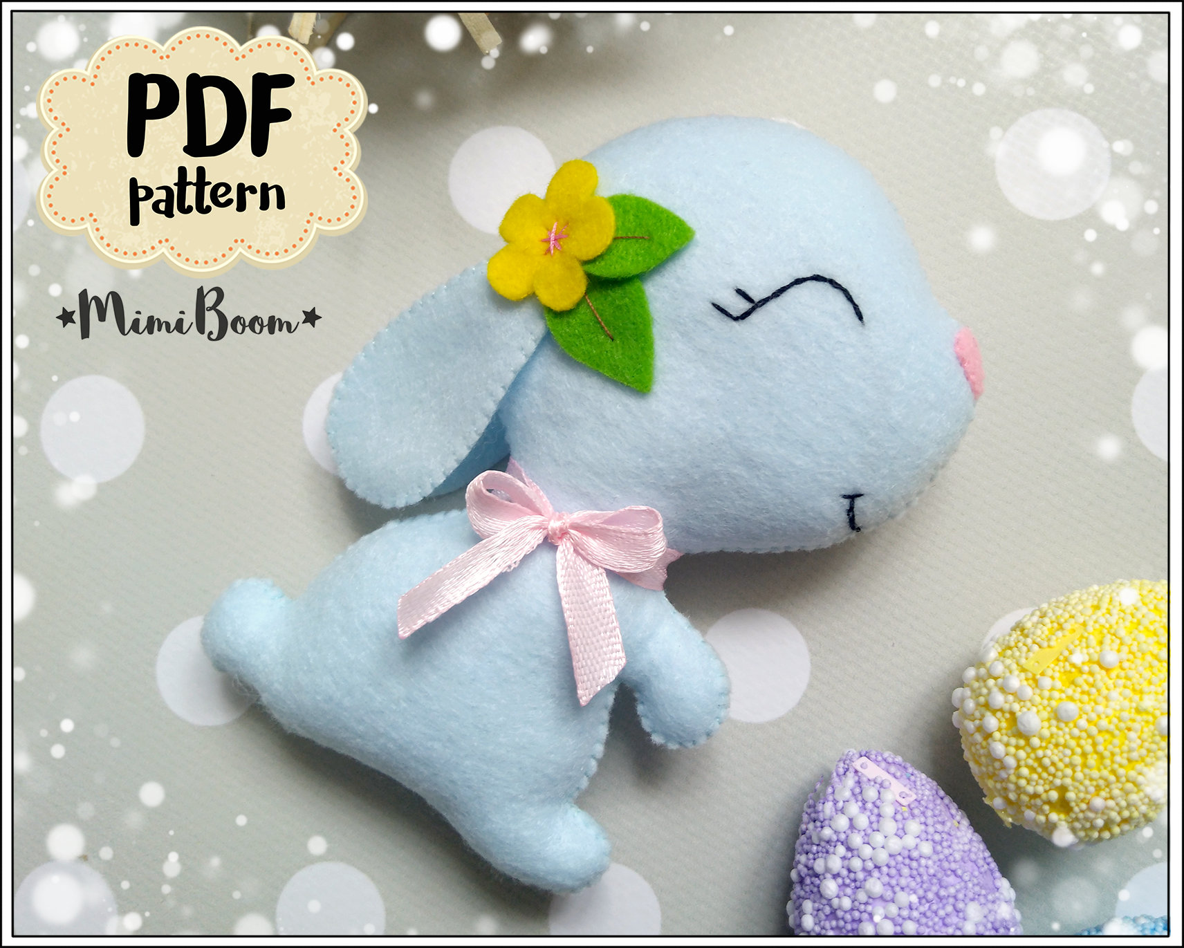 Easter Bunny Pattern Easter Pattern Felt Ornament Pattern - Etsy