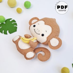 Felt Pattern Monkey - PDF Pattern Monkey - Felt Monkey Pattern ...
