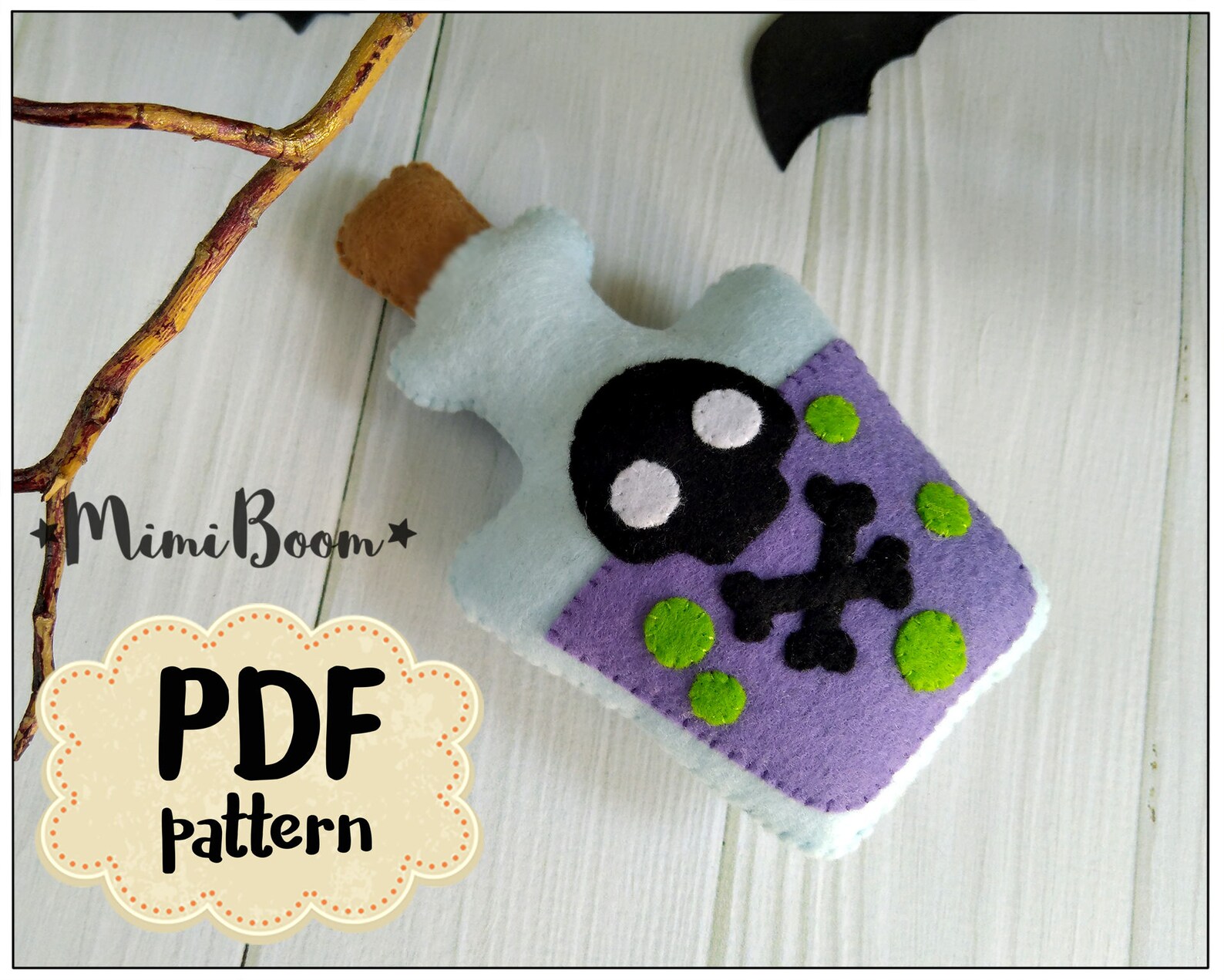 Halloween Poison Pattern Halloween Ornament Tutorial Poison Felt ...
