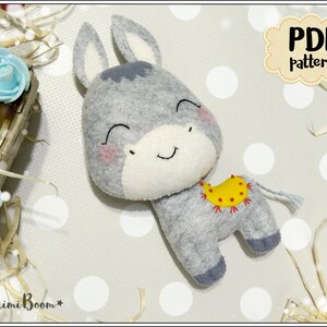 Felt Pattern Donkey Easy PDF Pattern Donkey Sewing Pattern Animals ...
