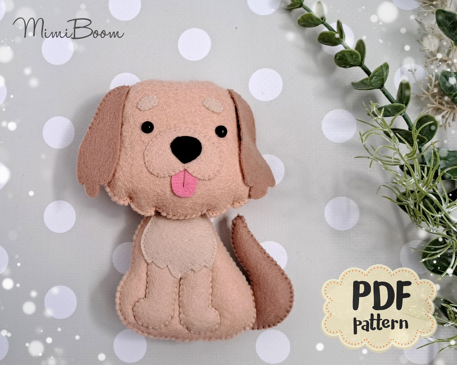 Felt Pattern Dog Sewing Pattern Dog PDF Pattern Dog Christmas Ornaments ...