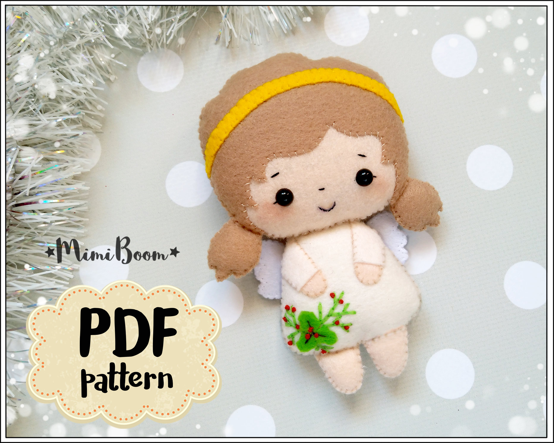 Christmas Angel Felt Ornament Christmas Pattern Felt Angel - Etsy