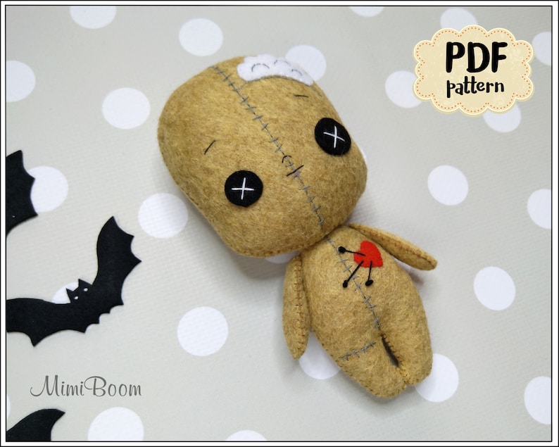 Cute Voodoo Doll Pattern Halloween Pattern Voodoo Doll Felt - Etsy