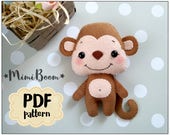 Felt Monkey Pattern PDF Tutorial Monkey Plush Sewing Tutorial - Etsy UK