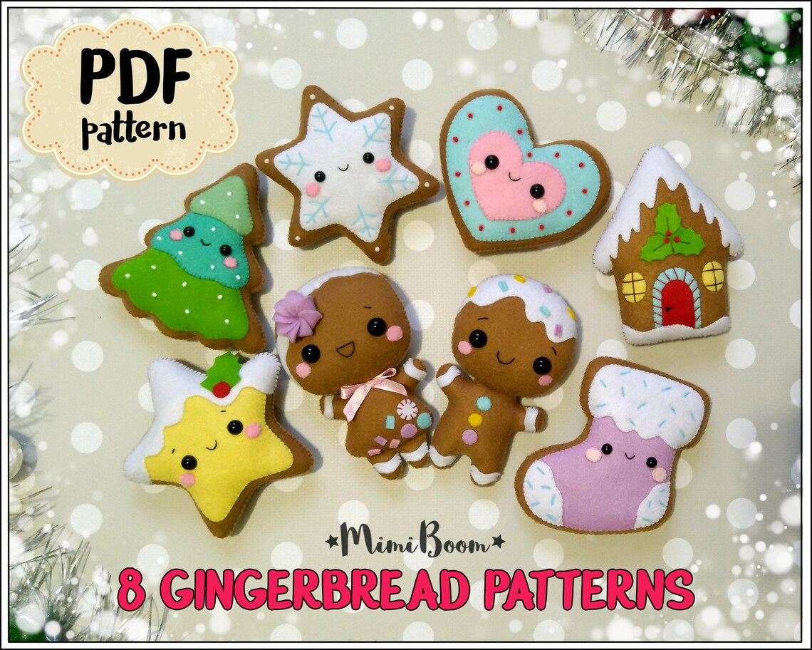 Gingerbread Pattern Christmas Gingerbread Ornaments Pattern Felt ...