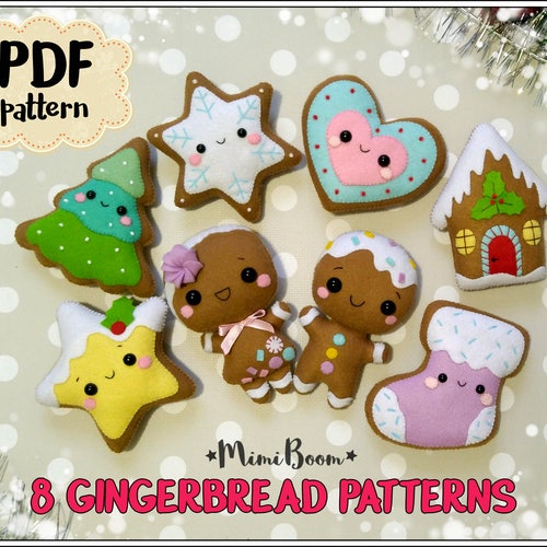 Gingerbread Pattern Christmas Gingerbread Ornaments Pattern | Etsy