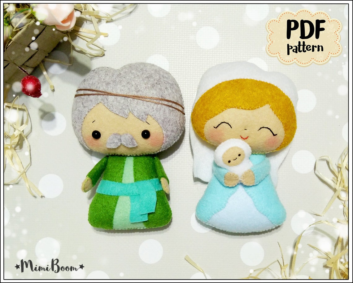 Nativity Pattern Felt Mary and Joseph Pattern Nativity Scene - Etsy