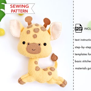 Felt Pattern Giraffe - Felt Pattern Safari - Giraffe Pattern PDF - Felt ...
