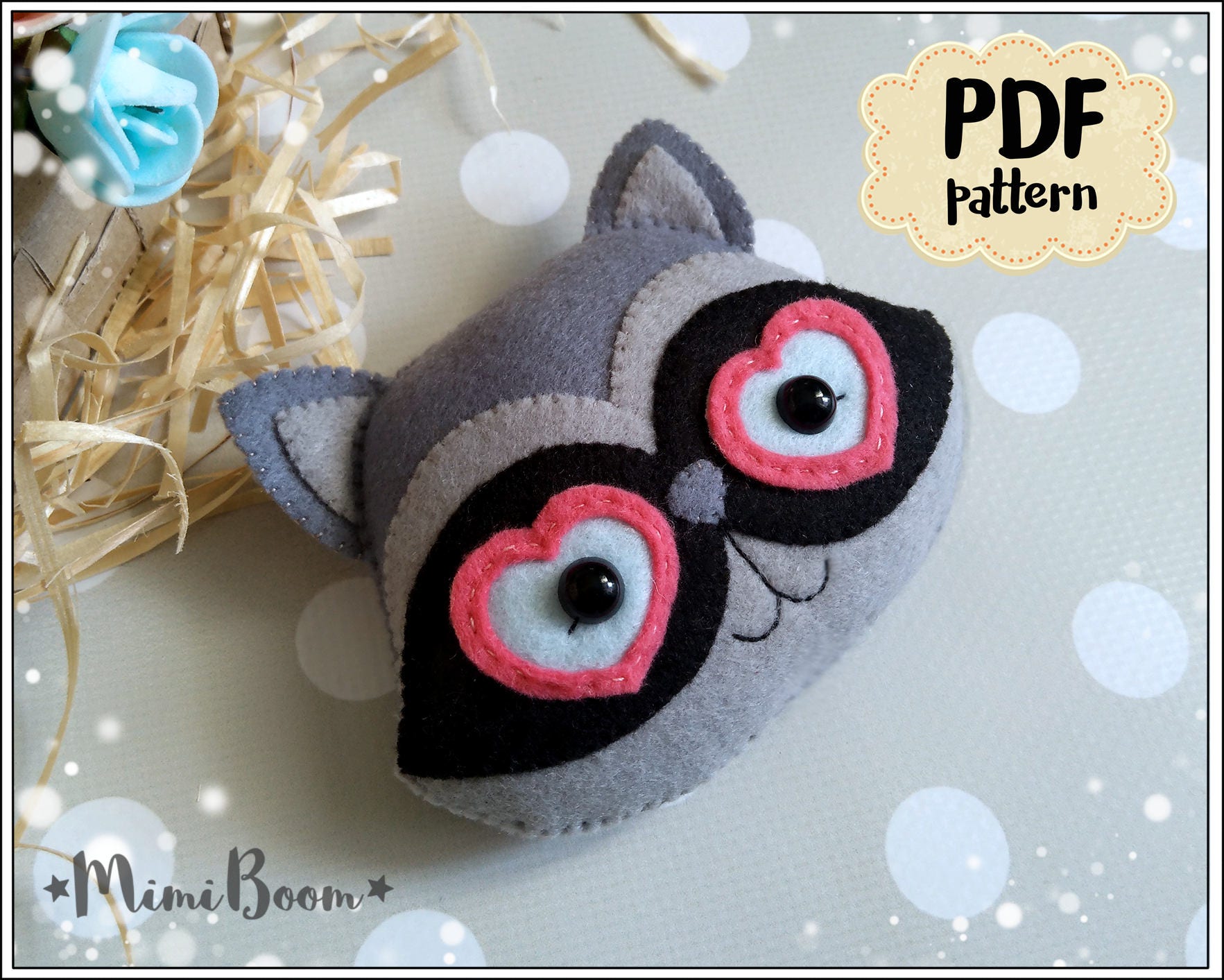 Cute Animals in Love Pattern Valentines Day Patterns Felt - Etsy