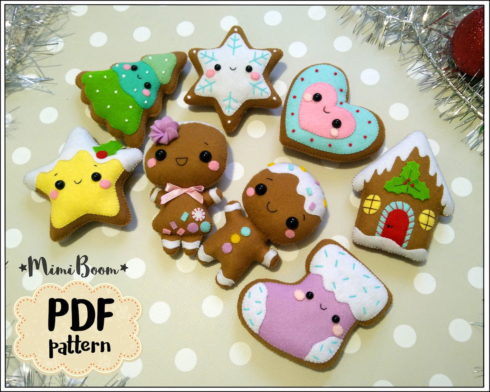 Gingerbread Pattern Christmas Gingerbread Ornaments Pattern Felt ...
