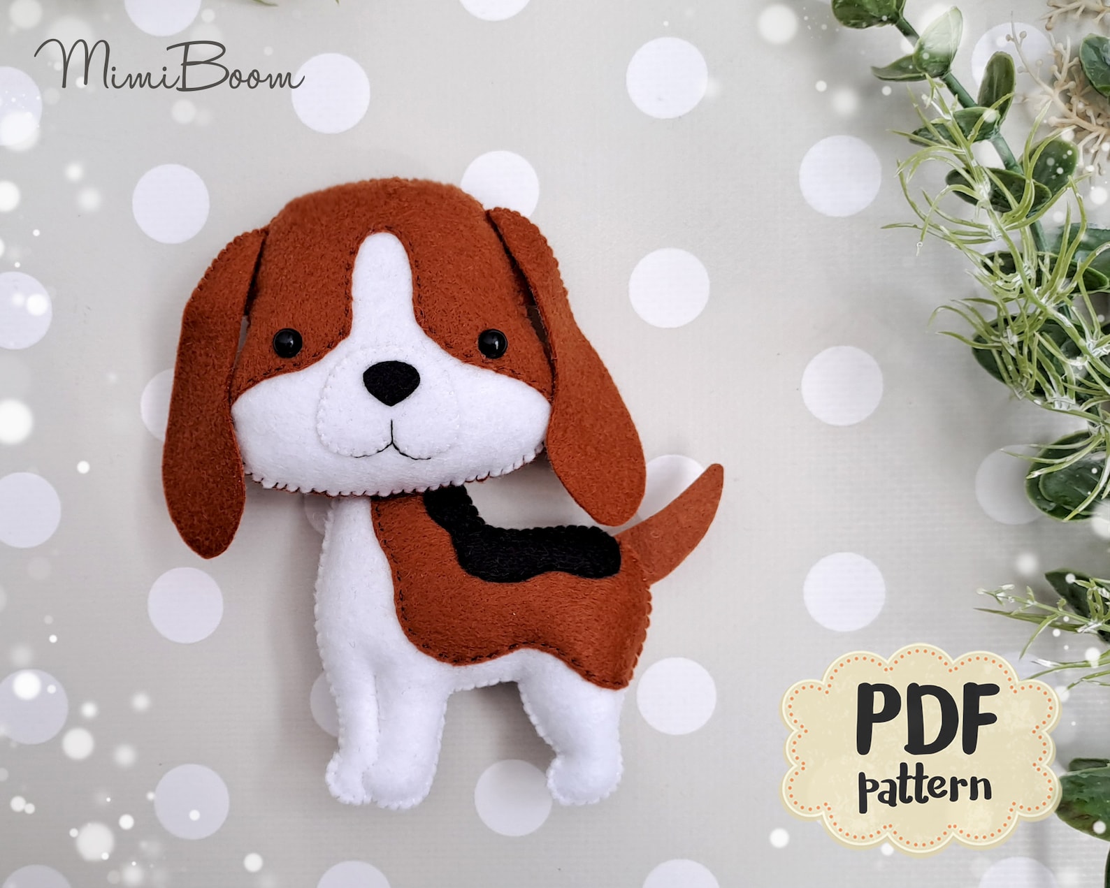 Felt Pattern Dog Sewing Pattern Dog PDF Pattern Dog Christmas Ornaments ...