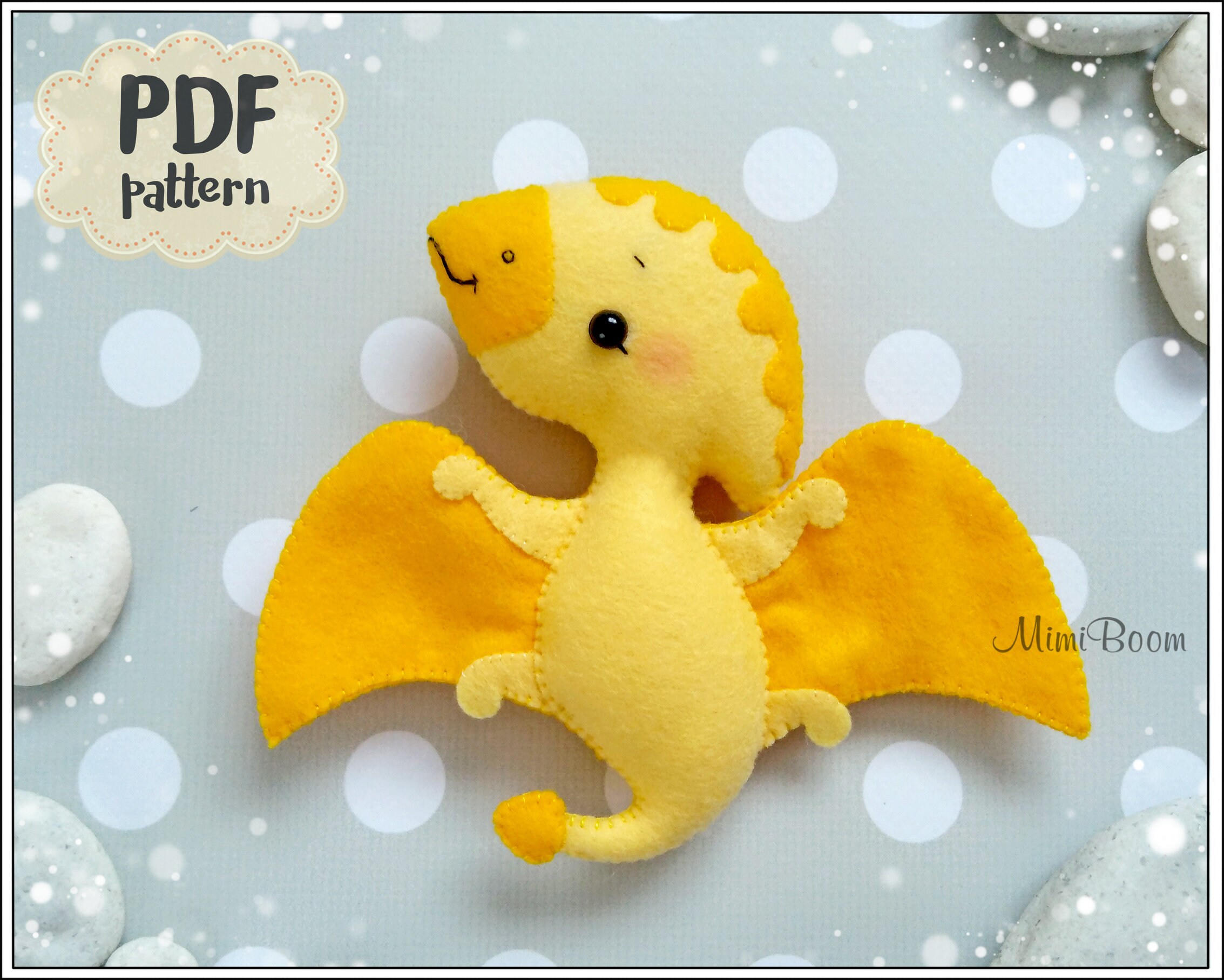 Felt Pattern Dinosaur Easy PDF Pattern Dinosaur Felt Sewing - Etsy