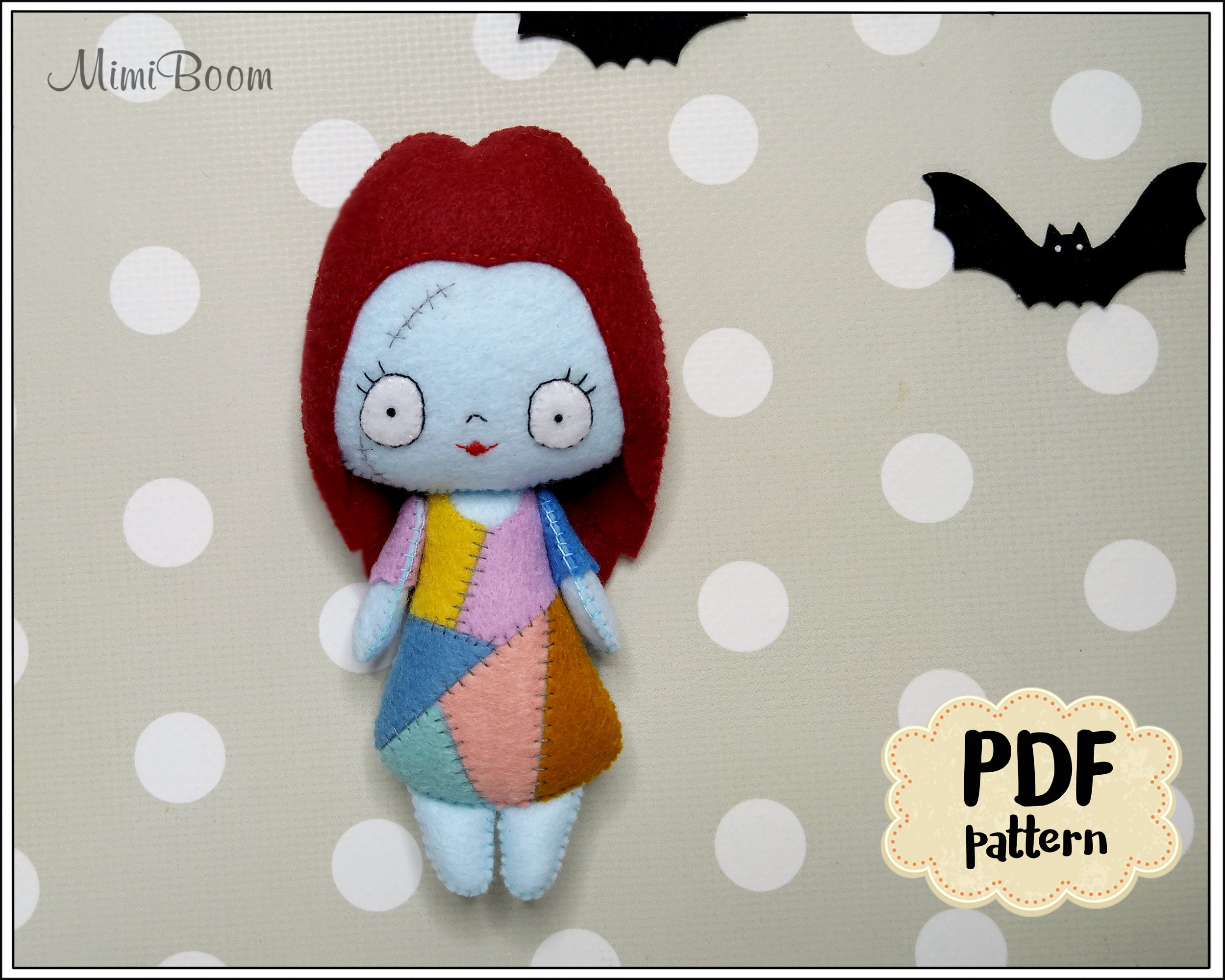 Sally Pattern Felt Halloween Doll Pattern Sally Doll Pattern | Etsy