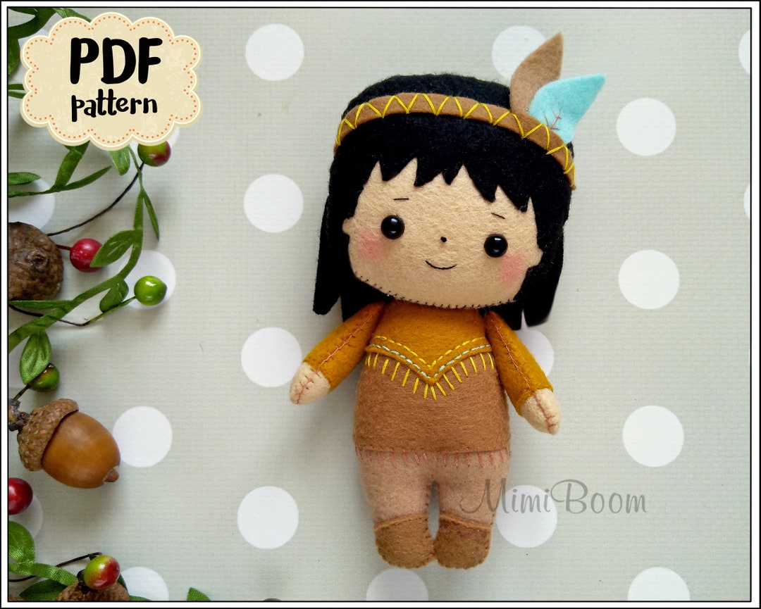Thanksgiving Pattern PDF Native American Boy Pattern Doll Thanksgiving ...