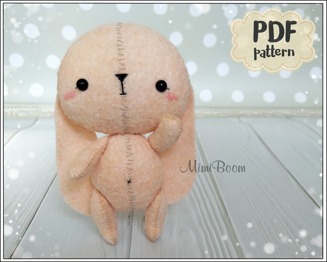 Cute Little Bunny Pattern Teddy Pattern Felt Bunny Pattern PDF - Etsy