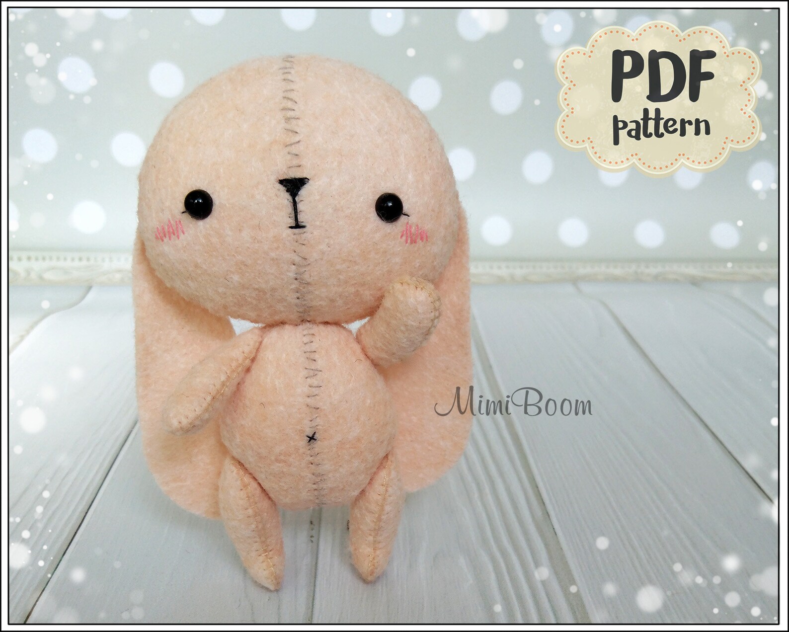 Cute Little Bunny Pattern Teddy Pattern Felt Bunny Pattern PDF - Etsy