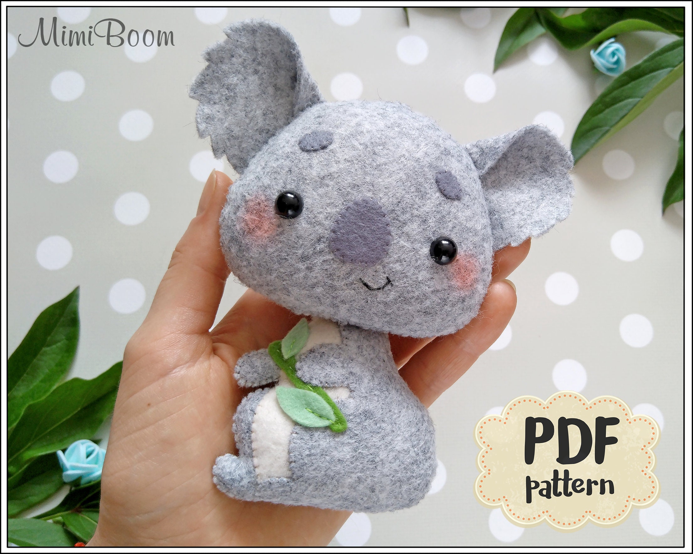 Felt Koala Pattern Felt Sewing Koala PDF Tutorial DIY Koala - Etsy