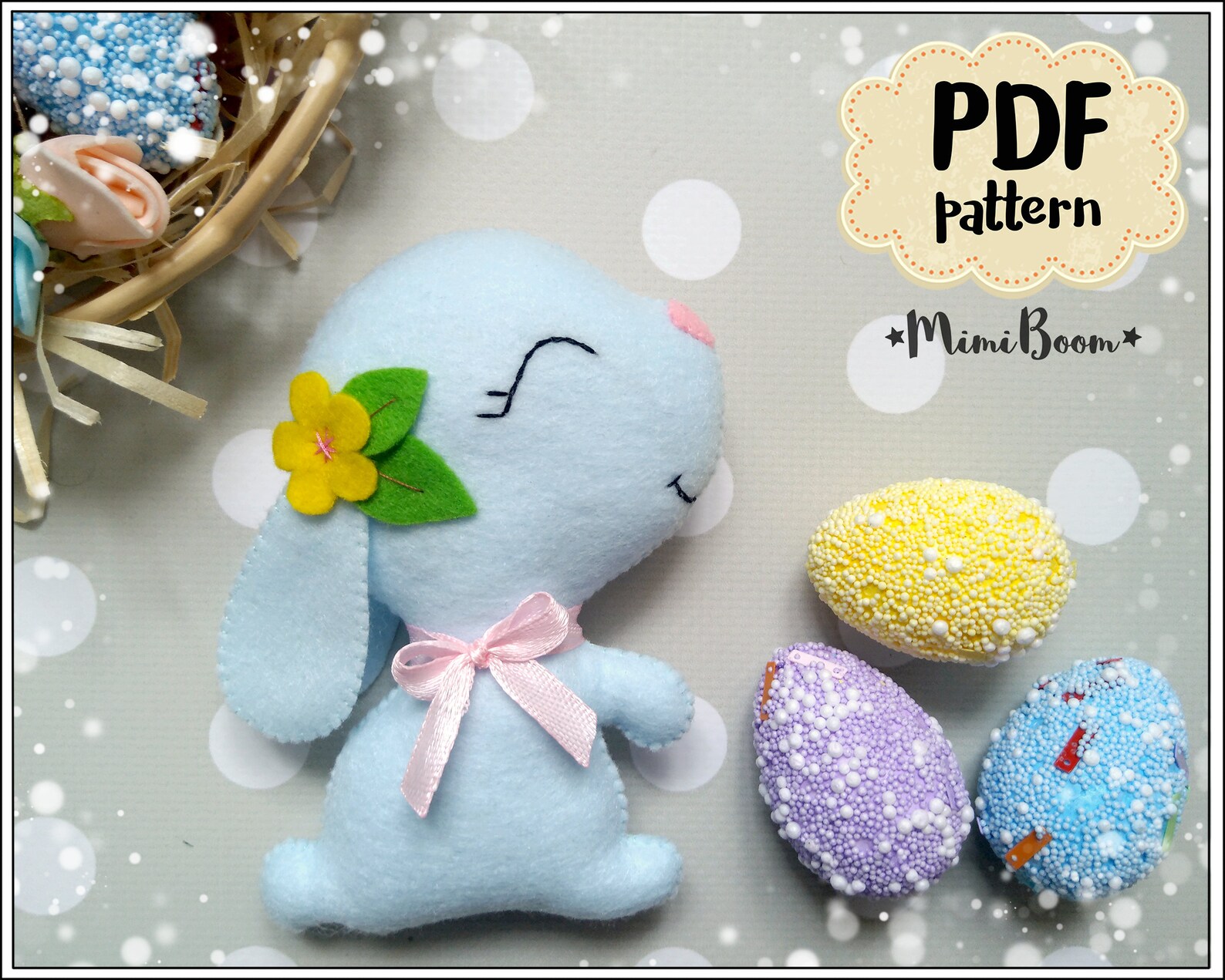 Easter Bunny Pattern Easter Pattern Felt Ornament Pattern - Etsy