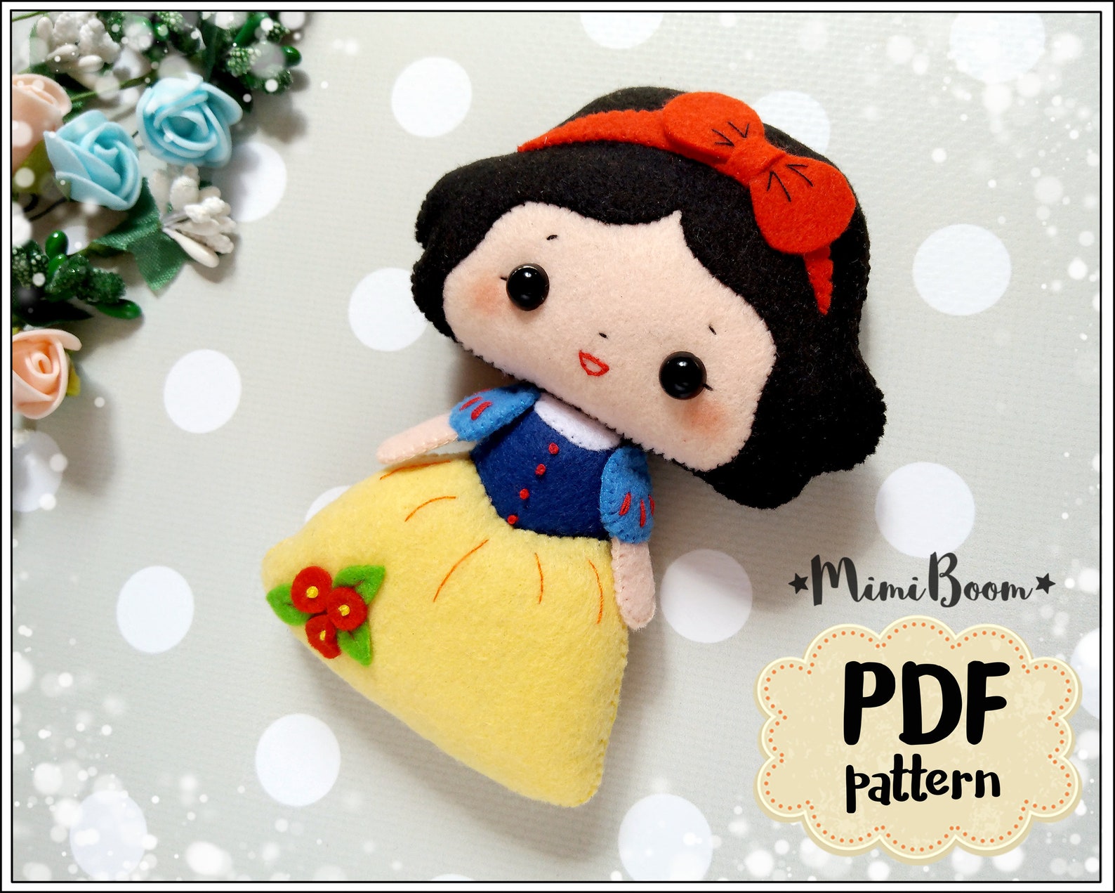 Snow White Pattern Felt Princess Pattern PDF Doll Pattern Cute - Etsy ...