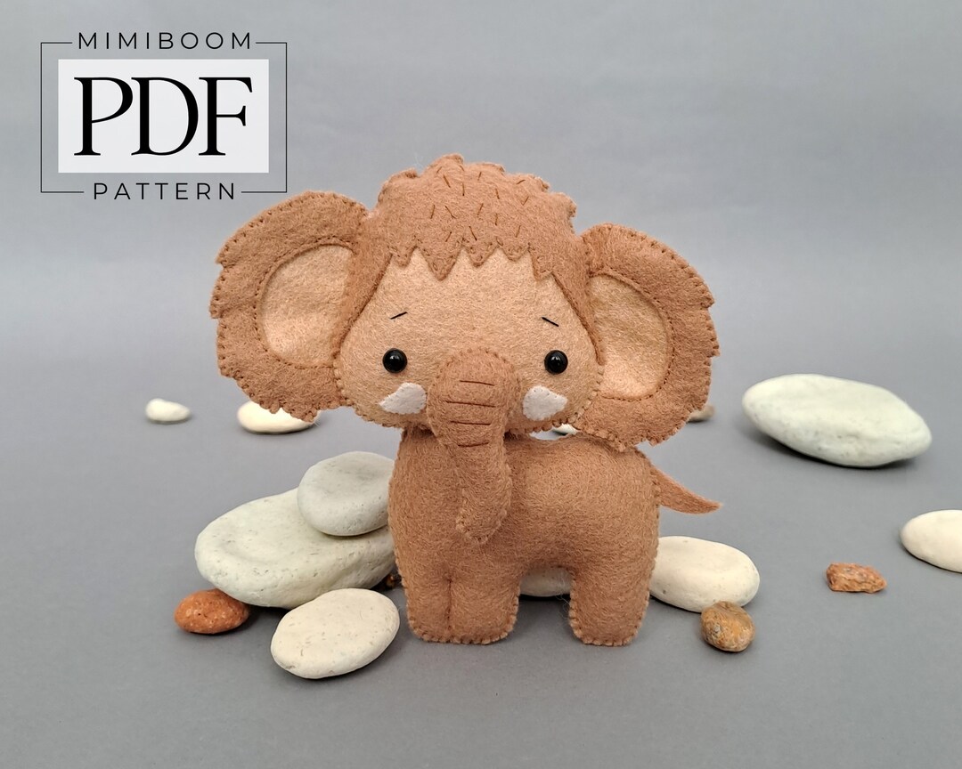 Little Mammoth Pattern PDF Felt Ornament Mammoth Sewing Pattern Mammoth ...