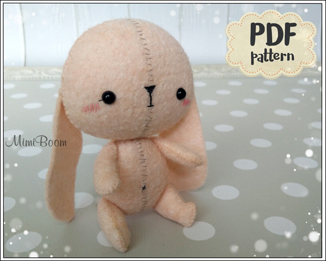 Cute Little Bunny Pattern Teddy Pattern Felt Bunny Pattern PDF - Etsy