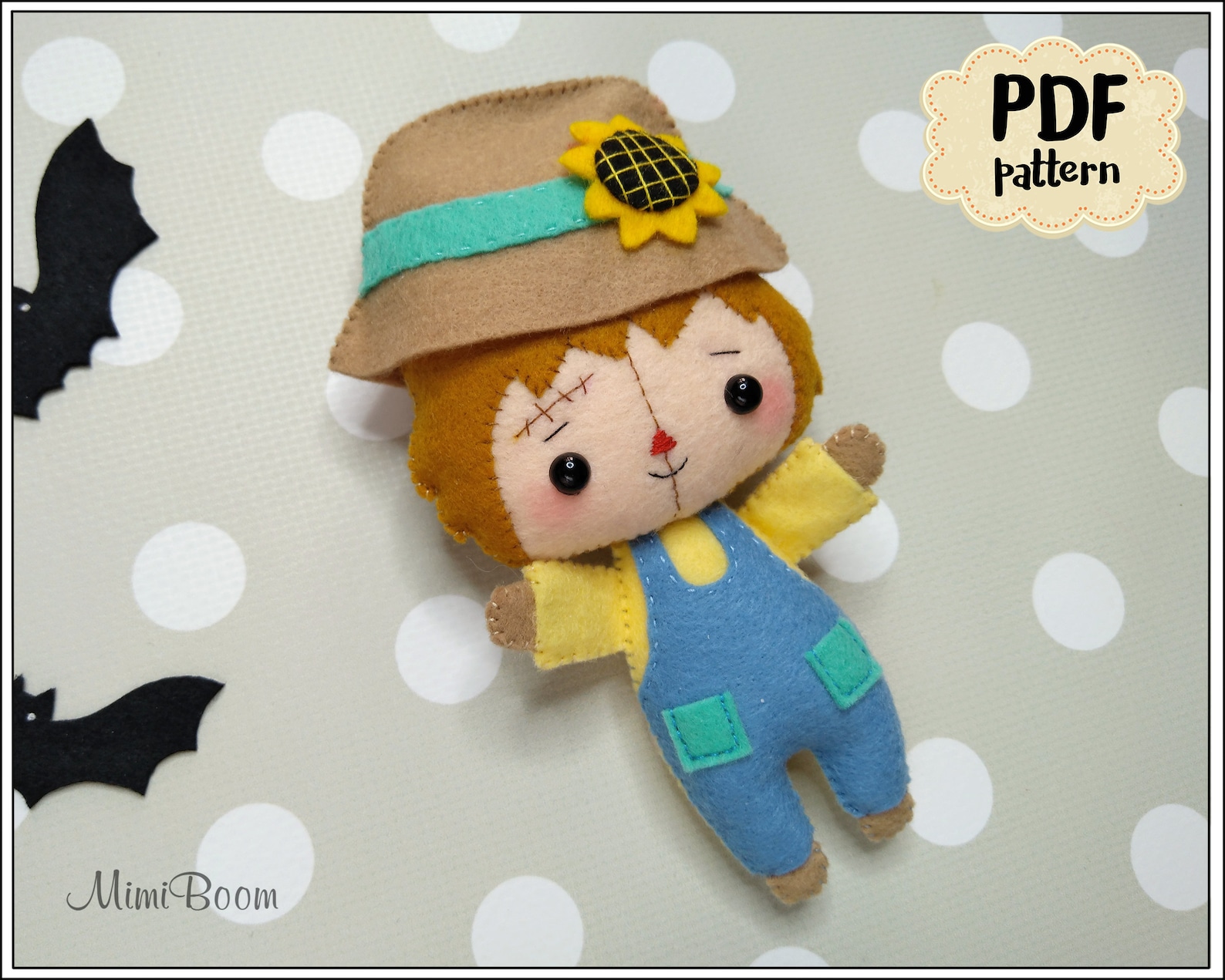Scarecrow Pattern Felt Halloween Doll Pattern Scarecrow Doll - Etsy