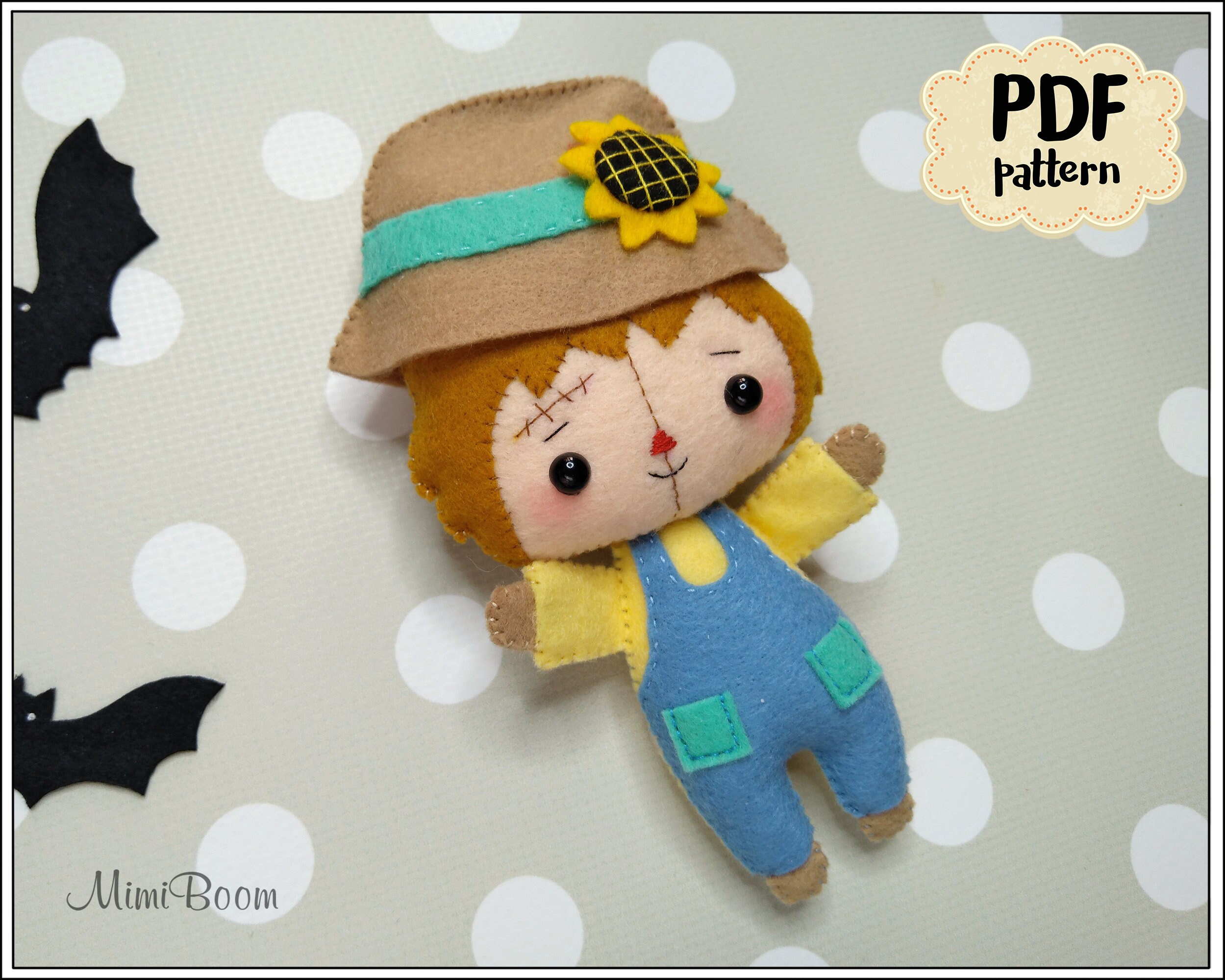 Scarecrow Pattern Felt Halloween Doll Pattern Scarecrow Doll - Etsy