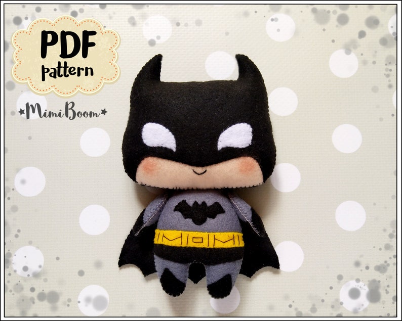Cute Batman pattern felt Batman PDF pattern DC comics inspired | Etsy