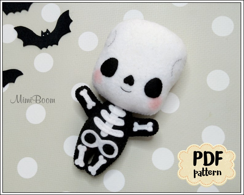 Skeleton Ornament Pattern Felt Halloween Skeleton Pattern | Etsy