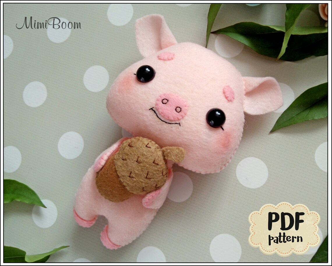 Cute Pig Pattern Felt Pattern Pig Sewing Pattern Felt Pig - Etsy