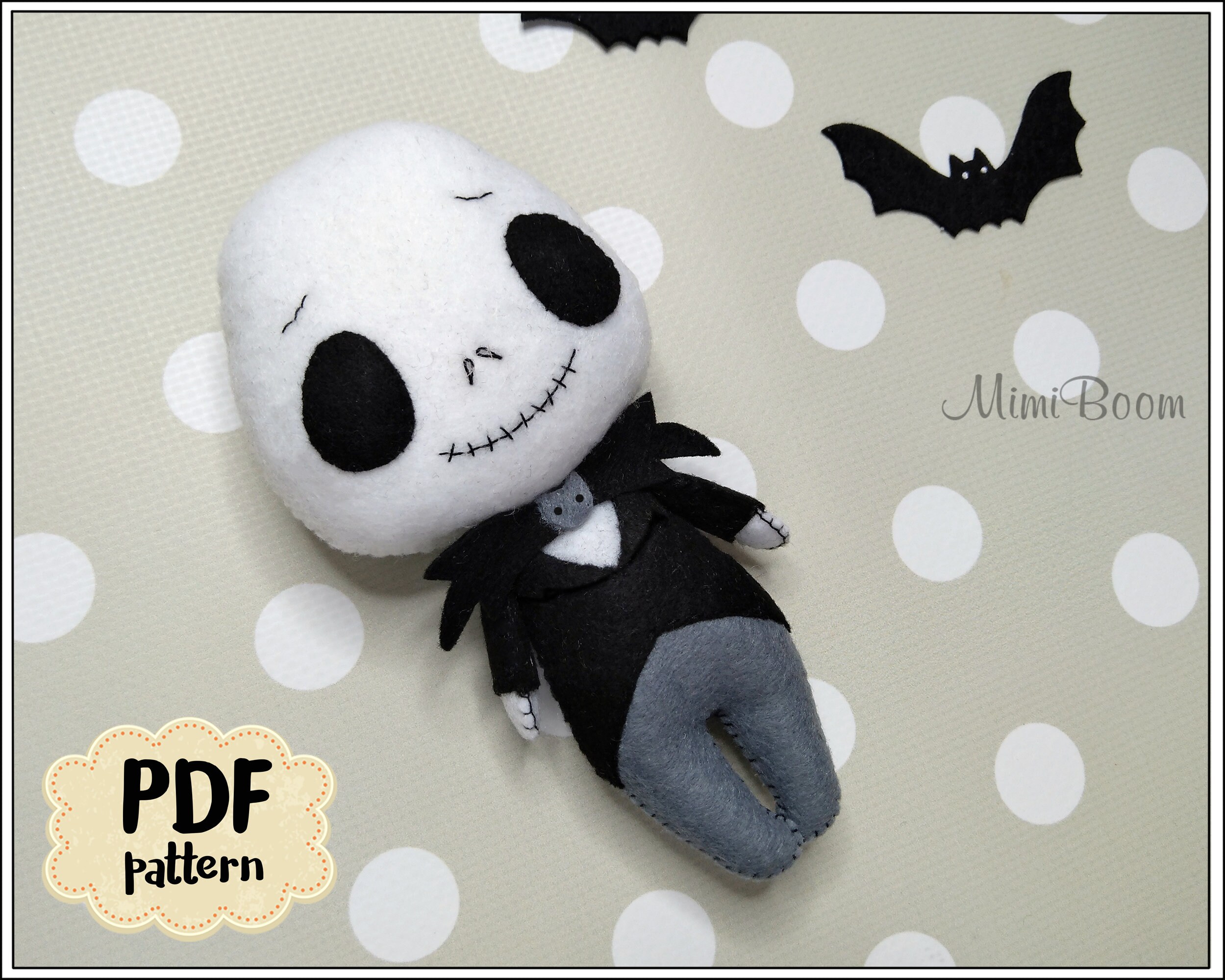 Cute Jack Skellington Pattern Halloween Pattern Felt Jack | Etsy