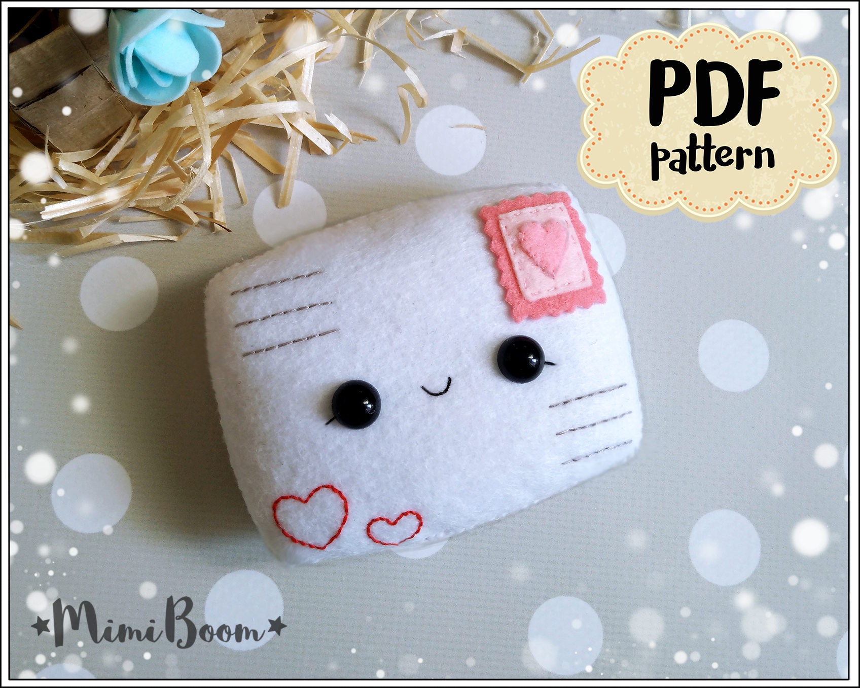 Love Letter Pattern Valentines Day Pattern Cute Letter Felt - Etsy