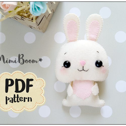 Bunny Pattern Felt Bunny PDF Tutorial Plush Sewing Tutorial | Etsy