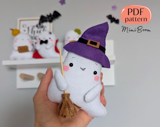 Felt Ghost PDF Pattern Halloween Ghost Felt Ornament Pattern Softie ...