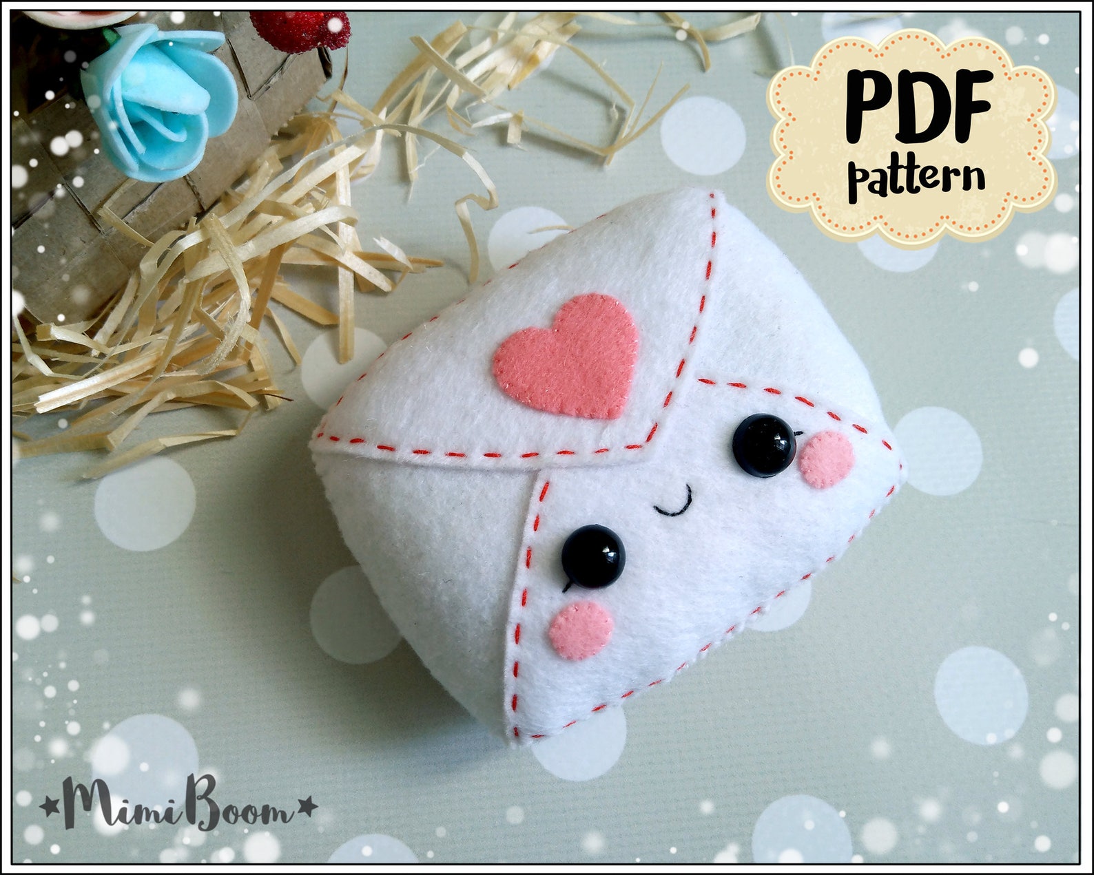 Love Letter Pattern Valentines Day Pattern Cute Letter Felt - Etsy