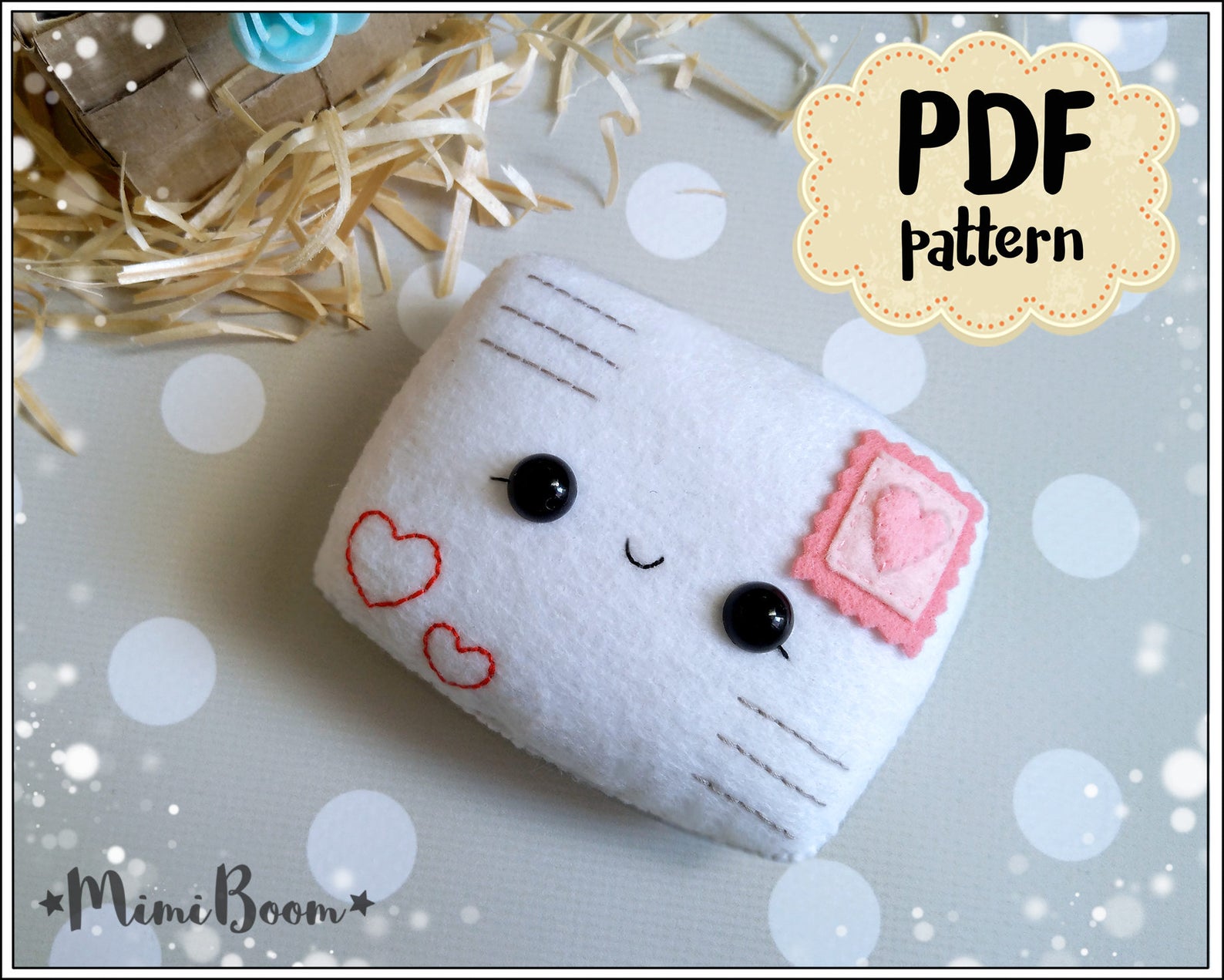 Love Letter Pattern Valentines Day Pattern Cute Letter Felt - Etsy