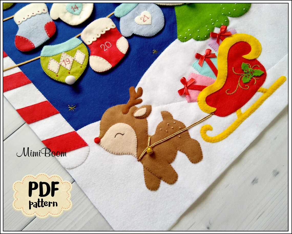 Felt Advent Calendar Pattern Christmas Calendar Pattern | Etsy