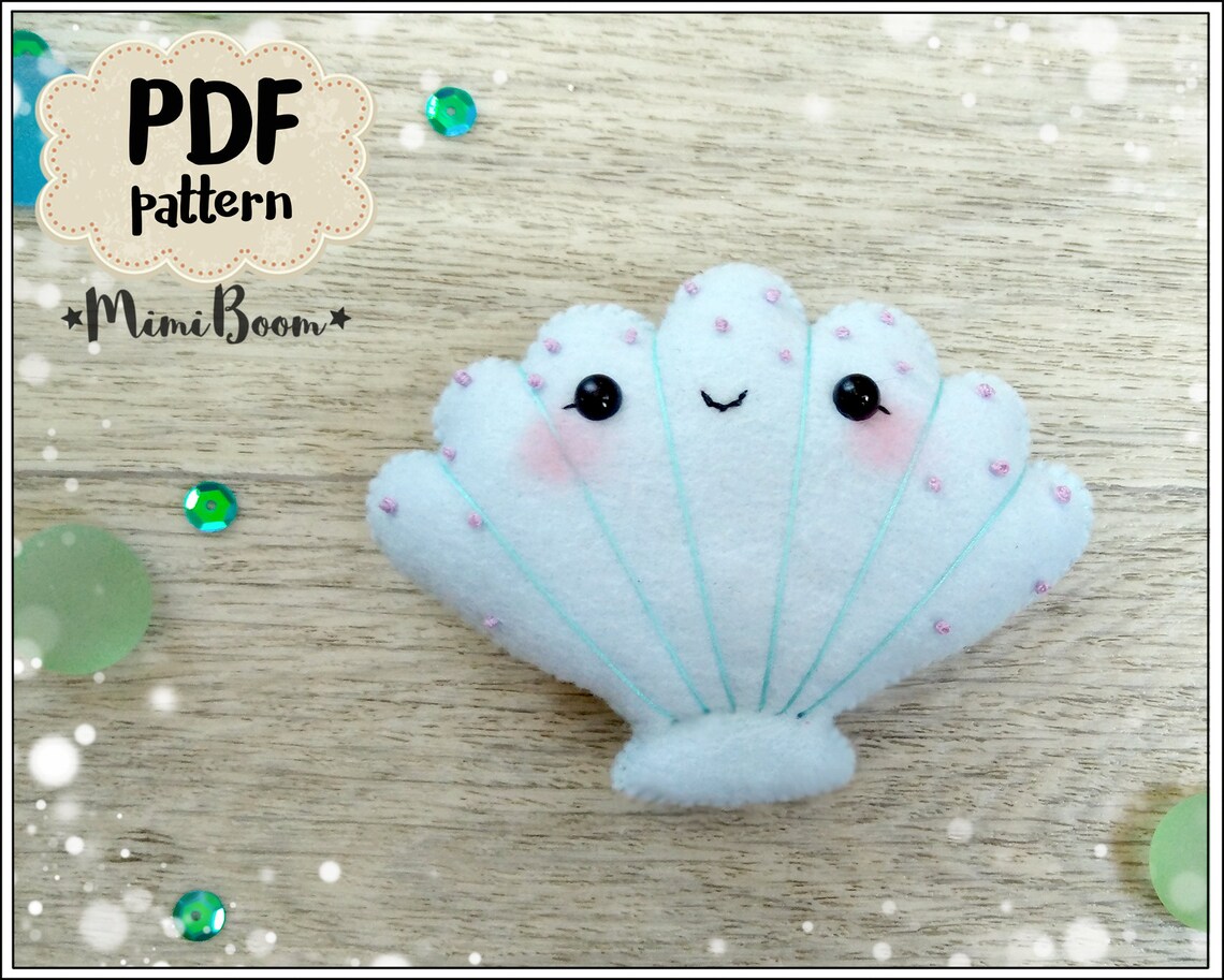 Felt Shell Pattern Cute Shell Ornament Pattern Easy PDF - Etsy